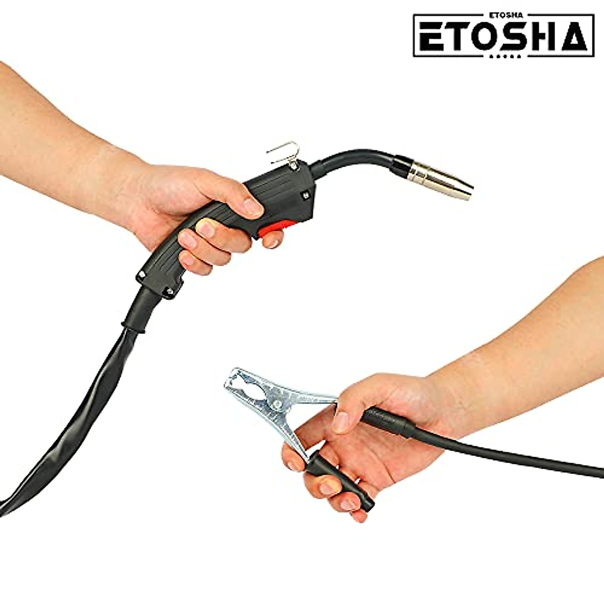 ETOSHA MIG Welder 160A Portable Welding Machine, Flux Core Wire Gasless Automatic Wire Feeding Welders, 110V AC Wire Feed Welder with Welding Gun, Grounding Clamp, Input Power Adapter Cable and Brush