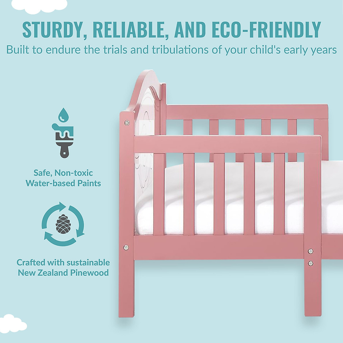 Dream On Me Rosie Toddler Bed in Classic Rose