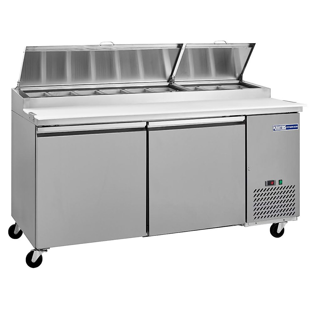 Kratos Refrigeration 69K-763 Commercial 71" W Pizza Prep Table, 9 Pan Capacity