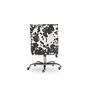 Linon Clayton Black Cow Print Office Chair, Metallic