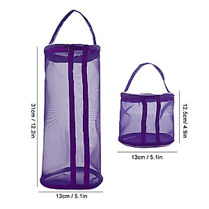 Yarn Bag, Knitting Bag for Small Projects, Crochet Bag Organizer for Travelling, Portable Mesh Knitting Bag Round Yarn Balls Organizer, Crochet Thread Sewing Accessories Yarn Storage (purple)