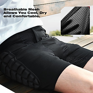 Soared 3D Protection Hip Butt EVA Paded Short Pants Protective Gear Guard Impact Pad Ski Ice Skating Snowboard Black XS