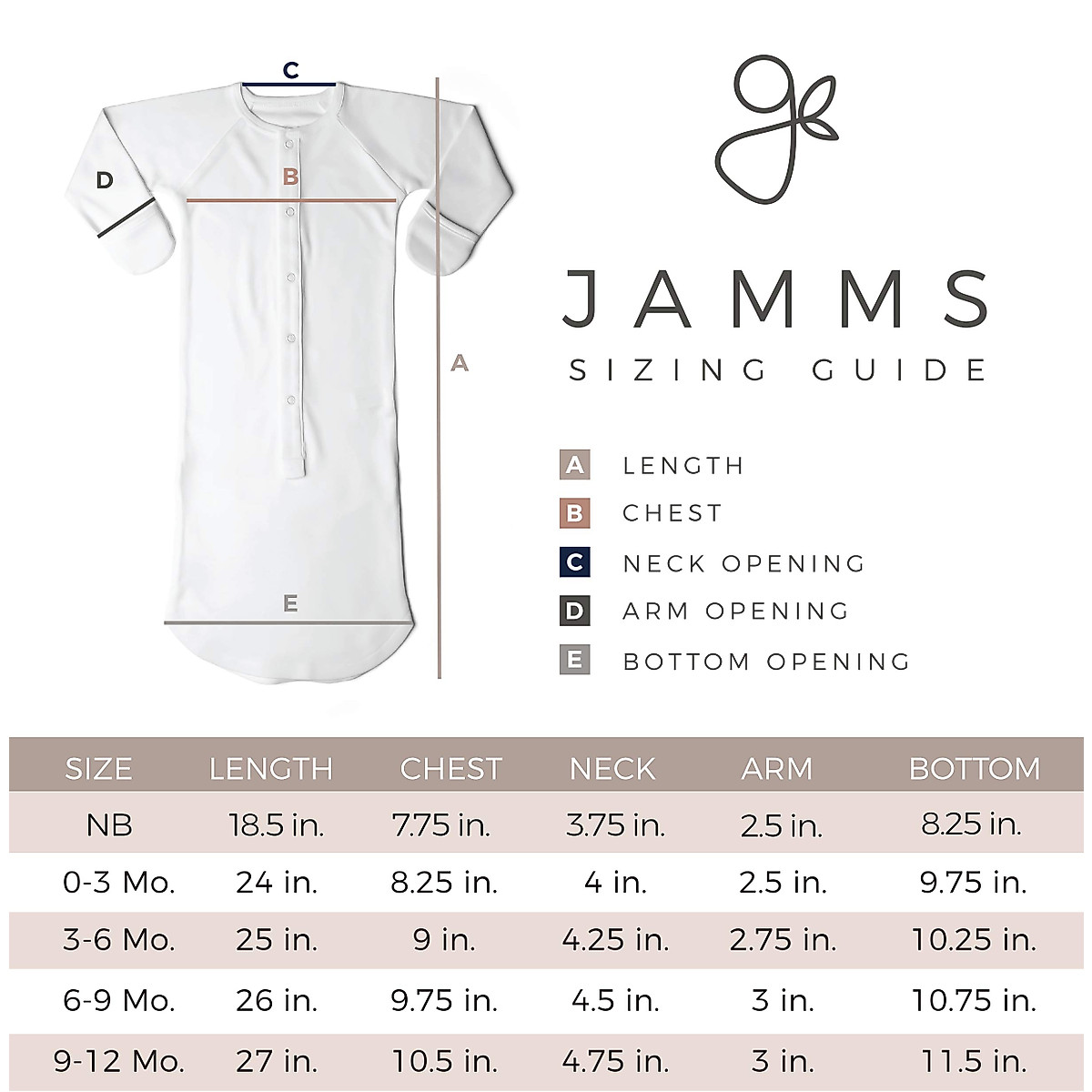 Goumijamms, Smart Baby Gown Made with Organic Material with Scratch Prevention Mitts and Foot Pockets (Drops Pink, 0-3 Months)