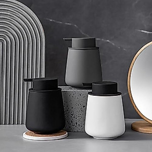 Soap Dispenser 300ml Foam Soap Dispenser Bathroom Ceramic Lotion Shampoo Bottle Conditioner Empty Bottle Soap Dispenser Bathroom (Color : White Liquid)