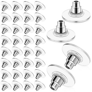 200 Pcs Earring Backs for Droopy Ears Backs Replacements Earring Backs for Heavy Bullet Clutch(Silver)