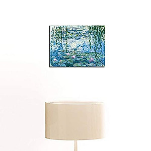 Wieco Art Water Lilies Floral Canvas Prints Wall Art by Claude Monet Famous Oil Paintings Flowers Reproduction for Kitchen Bedroom Bathroom Home Decor Modern Classic Landscape Pictures Giclee Artwork