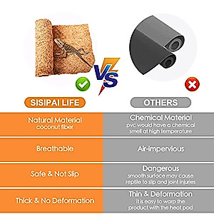 SISIPAI LIFE Reptile Carpet Coconut Fiber, 36" x 18" Reptile Terrarium Substrate Liner, Tortoise Bedding Carpet Mat Supplies for Pet Lizard, Chameleon, Bearded Dragon, Leopard Gecko, Iguana