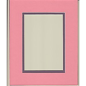 Pack of 5 11x14 Bubble Gum Pink & Purple Double Picture Mats Cut for 8x10 Pictures
