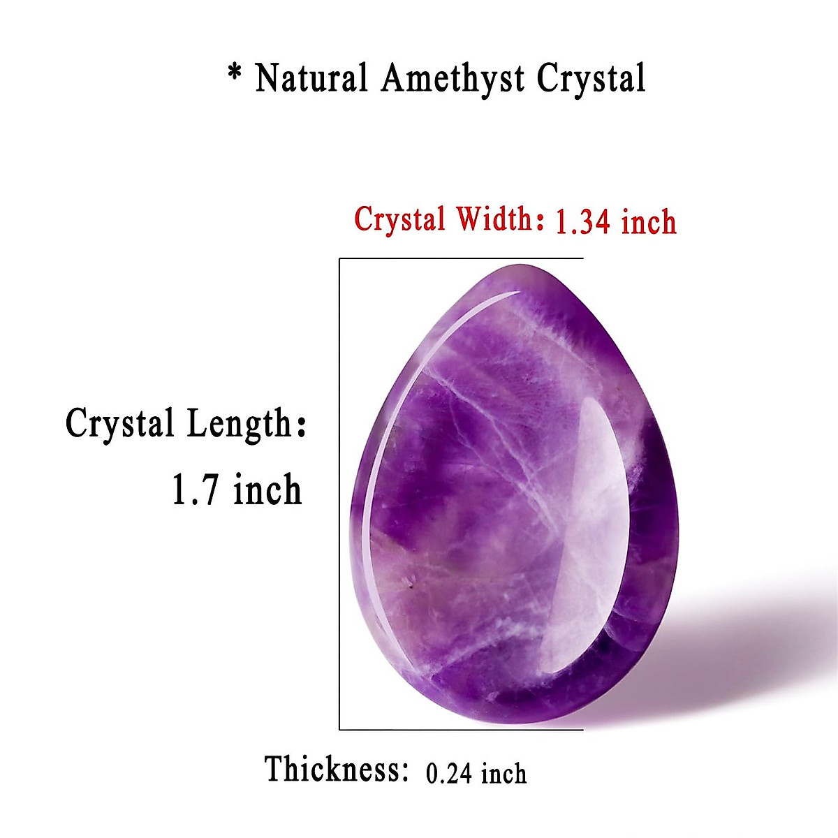 DUQGUHO 1.7" Worry Stone Natural Amethyst Healing Crystals Thumb Worry Stones for Anxiety Reiki Crystal Gemstone Polished Pocket Energy Quartz Stone