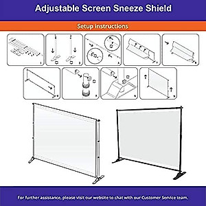 BannerBuzz Sneeze Guard, Adjustable Banner Stand, 580GSM Full Tarp PVC Clear Vinyl with Black Coated Aluminium, Vision Clarity Up to 90% (5' W x 5' H)