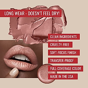 Runway Rogue Silk Glam Liquid Lipstick, Long Wear Frosted Maple-Brown Liquid Lipstick, ‘Sex Symbol’