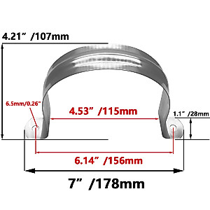 Nge 4inch Rigid Pipe Strap Clamp-Two Hole Strap-U Bracket Tube Clip-Stainless Steel Heavy Duty Pipe Fasten Holder-Secures Conduit，4Pcs（115mm)