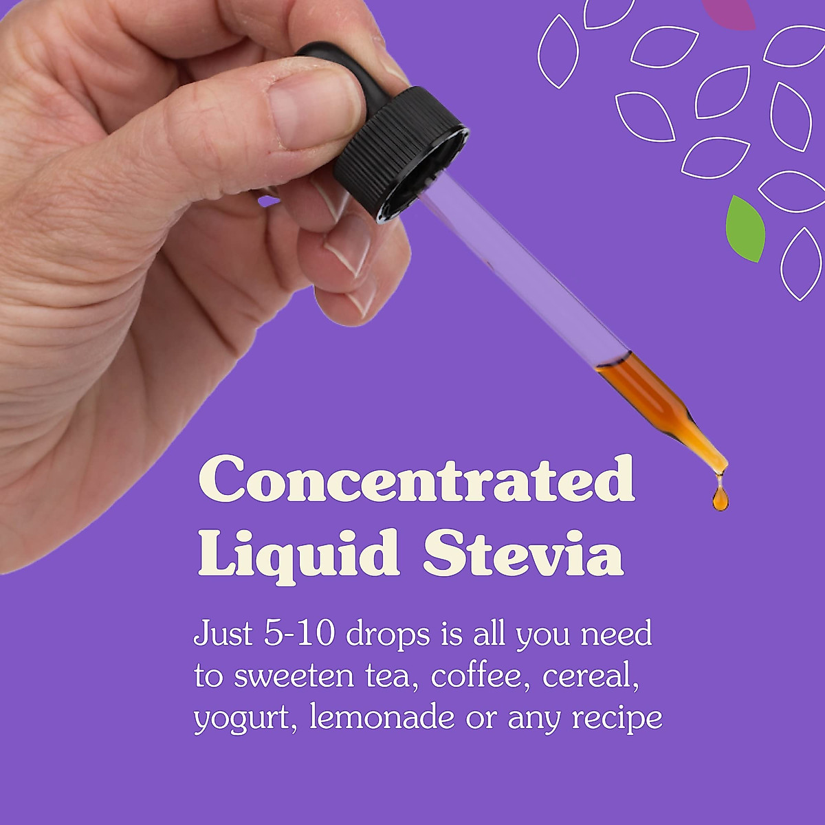 NuNaturals Liquid Vanilla Stevia, Sugar-Free Sweetener, Plant-Based Sugar Substitute, Zero Calorie, 2oz (2-Pack)