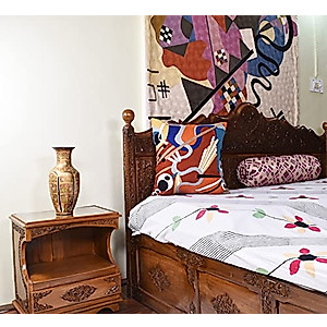 Kandinsky Modern Throw Pillow Cover - Red Intuitive | Abstract Pillow | Modern Couch Pillow| Contemporary Pillows | Outdoor Pillow | Mid Century Chair Cushions | Handmade Wool Size 18x18