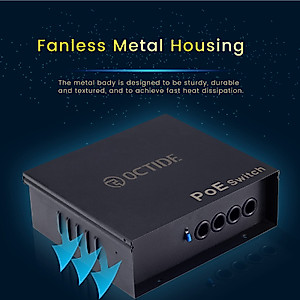 Octide Outdoor Waterproof PoE Switch, with 8 Ports PoE & 2G Uplink & 1SFP, Support IEEE802.3af/at, Metal Housing, Play&Play, AI Watchdog, Fanless Unmanage.