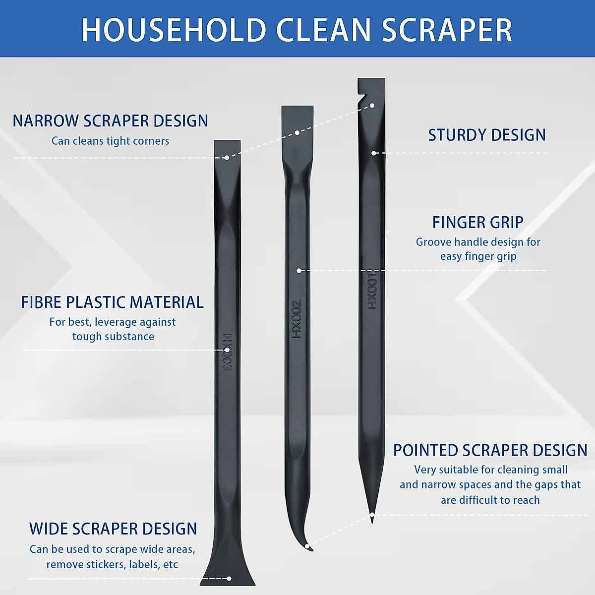 Aphrordity 9 Pieces Carbon Fiber Plastic Scraper Scratch Free Scraper Cleaning Pen-Shaped Scraper Tool for Crevice Cleaning Car Detailing Lottery Ticket Scratcher Food Scraper.Black