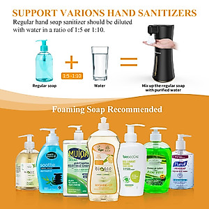 PRESMIISUN Automatic Foam Touchless Auto Foaming Dispenser Black,Foaming Auto Battery Operated 350ml/12Oz Touch Free Foam Soap Dispensers (Black)