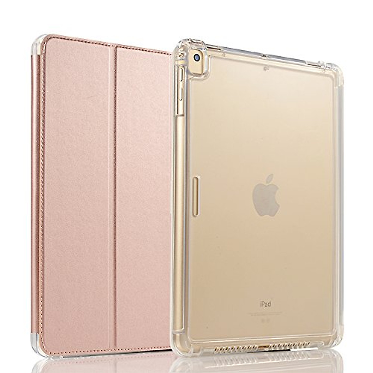 Valkit iPad Pro 9.7 Case 2016 (Old Model), Smart Slim Stand Translucent Frosted Back Cover with Pencil Holder for Apple iPad Pro 9.7 Inch (A1673 A1674 A1675) with Auto Wake/Sleep, Rose Gold