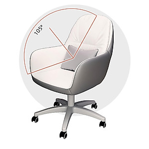 Home Office Desk Chairs, Swivel Chair Cute Leather Computer Office Dressing Table Chair for Women, Ergonomic Height Adjustable Swivel Chair (Color : Gray and Off-White)