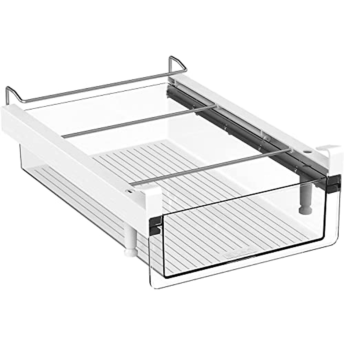 BIINONE Large Fridge Drawer Organizer 14in-20in for Deli Meat, Cheese, Vegetable, Fruit Clear Fridge Organizer Bins, Refrigerator Undershelf Drawer-XL
