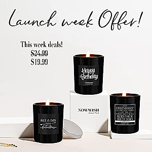 NOWWISH Womens Gifts for Christmas - Not a Day Over Fabulous Candles - Funny Birthday Gifts for Her Wife, Mom, Daughter, Sister, Aunt, Friends, Lavender Scented 100% Soy