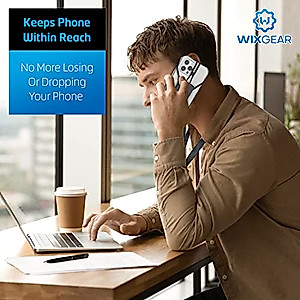 WixGear Magnetic Phone Lanyard Holder, Silicone Cell Phone Lanyard Neck Strap with Magnetic Phone Holder, Neck Phone Holder, Compatible with Most Smartphones