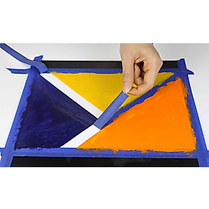 BOMEI PACK 4 Pack Blue Painters Tape, 1/2" 3/4" 1” 2” x 60yds, Multi Size Painting Masking Tape, Clean Release Paper Tape for Home and Office