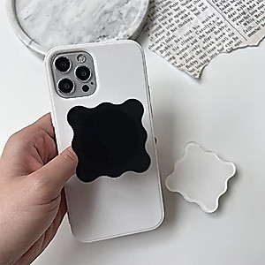 ONLYOU GRIPTOK Phone Grip Korean Grip Tok Unique Interesting Design Simple Cute Stylish Phone Stand Drop Prevention Women's Men's Women's Men's Black