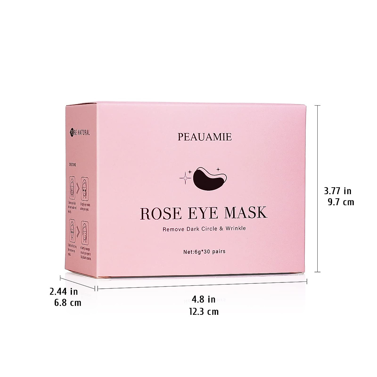PEAUAMIE Under Eye Patchs Rose Eye Mask for Dark Circles and Puffiness Wrinkle Eye Bags 30 Pairs