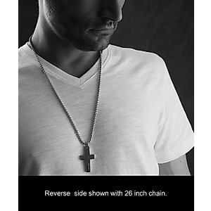 Unique GESTALT® Tungsten Cross Pendant with 4mm Surgical Stainless Steel Box Chain.