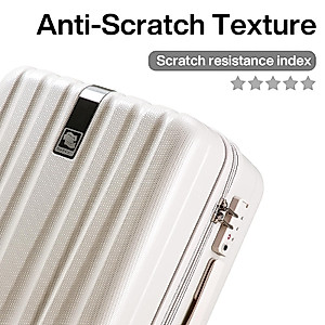 Hanke 14 Inch Underseat Carry On Luggage with Wheels, Lightweight, Waterproof, TSA-Approved, Suitcase, Ivory White