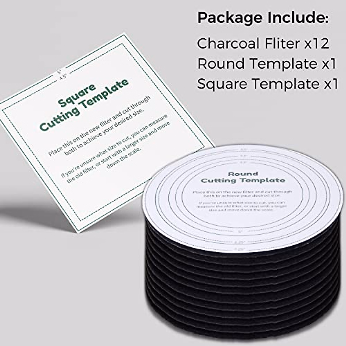 Perfnique Compost Bin Charcoal Filters, 12 Pack Filter Replacement for Compost Bucket, Kitchen Compost Bin Countertop Filters, Longer Lasting Activated Carbon Filters for Kitchen Pail Composter