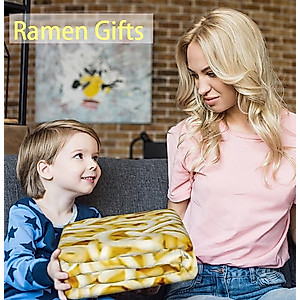 Sofevaim Noodles Ramen Blanket Realistic Food Blanket, Dad Blanket Birthday Gifts for Son from Dad, Funny Throw Blanket for Couch Sofa Bed, Ramen Blanket Stupid Gifts for Girls Kids Adults 60" X 50"