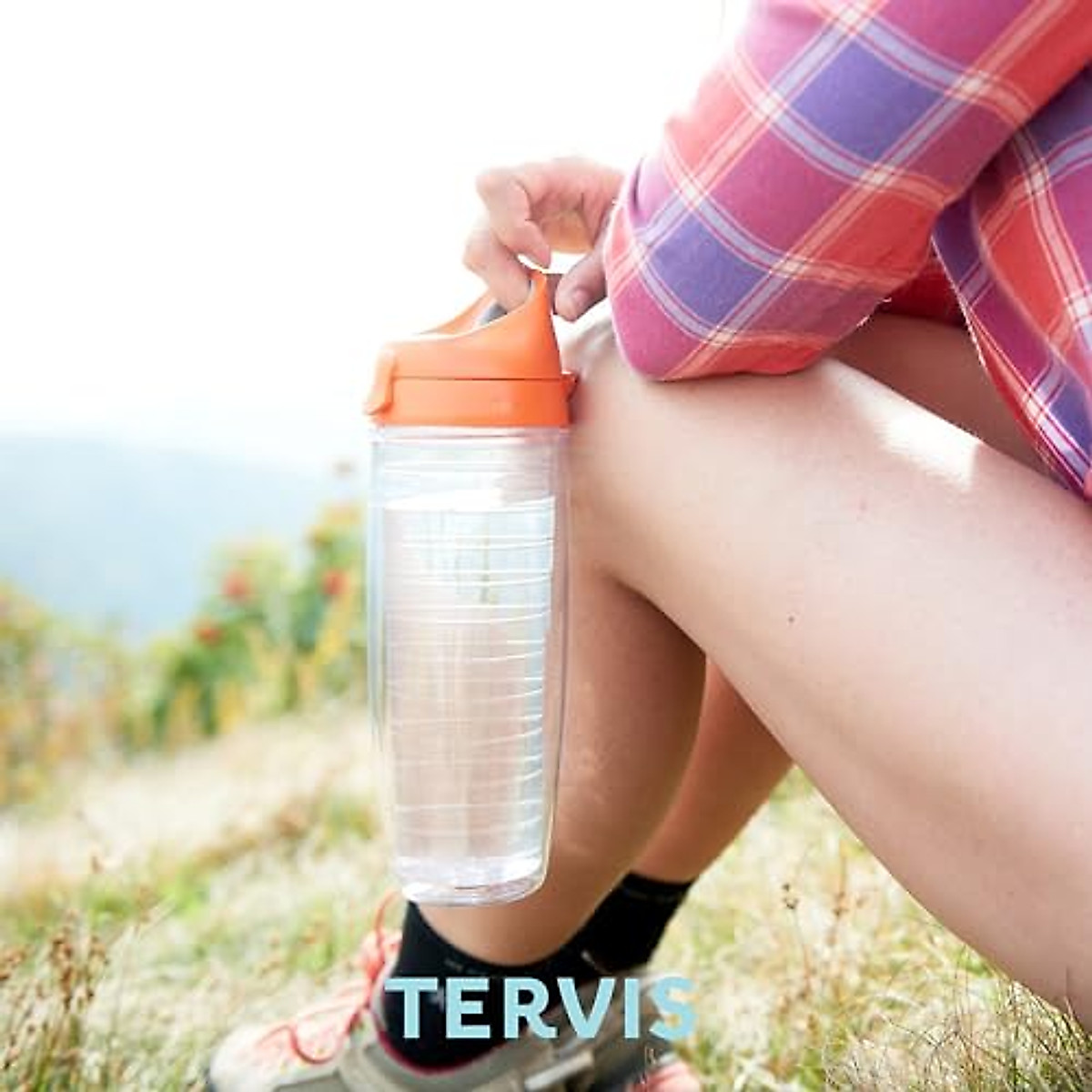 Tervis Made in USA Double Walled University of Dayton Flyers Insulated Tumbler Cup Keeps Drinks Cold & Hot, 24oz Water Bottle - Gray Lid, Logo