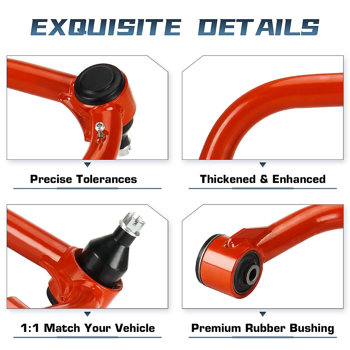 Front Upper Control Arms with Ball Joint for Lexus GX460 GX470, for Toyota 4Runner FJ Cruiser, Adaption 2-4" Lift Suspension Kit Adjustable Replacement Control Arm 2 PCS