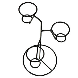 ABOOFAN Iron Ice Cream Cone Holder Stand with Base 3 Holes Sushi Hand Roll Stand Holder Cupcake Stand Baking Rack (Black)