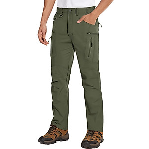 MAGCOMSEN Work Pants - Men's Tactical, Hiking, Quick Dry Military Cargo Pants - High Waisted, Army Green