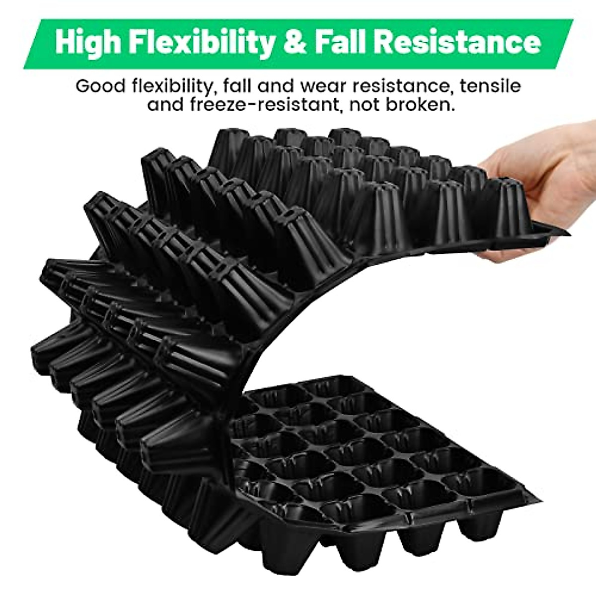 10 Pack Thick Durable 72 Cell Seed Starter Tray, 1.5inch Deep Seed Starter Kit, Gardening Germination Plastic Trays with Drain Holes Reusable Plant Grow Plug Propagation