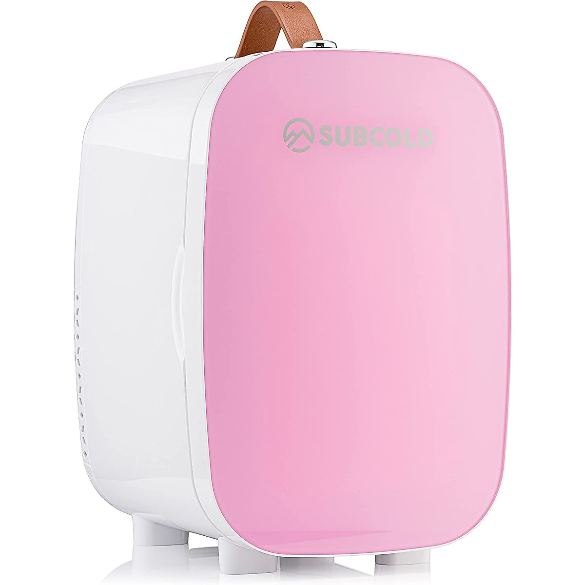 Subcold Pro6 Luxury Mini Fridge Cooler 6 Litre / 8 Cans AC & Exclusive USB Power Option Small Portable Fridge For The Office, Bedroom, Car, Skincare & Cosmetics Pink