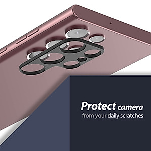[Dome Camera EZ] Galaxy S22 Ultra Camera Protector by Whitestone [One Touch EZ Installation] - Two Pack