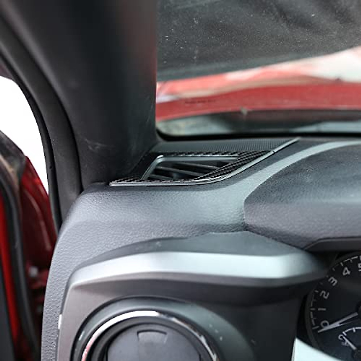 taruisixt for Toyota Tacoma 2016-2020 Real Carbon Fiber Car Dashboard Vent Panel Cover Decorative Sticker Protection Car Interior Accessories 2 PCS
