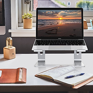 Laptop Stand for Desk, Detachable Laptop Riser Notebook Holder Stand Ergonomic Aluminum Laptop Mount Computer Stand, Compatible with MacBook Air Pro, Dell XPS, Lenovo More 10-18" Laptops