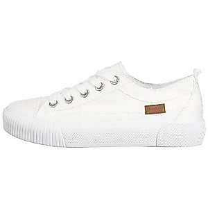 Blowfish Malibu Womens Clay Sneaker, White Smoked 16oz Canvas, 8.5 US