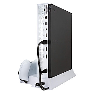 YoK Cool and Charge Vertical Cooling Stand for Xbox One Built In Cooling Fan With Dual Controller Charging Station - Compatible With Xbox One S
