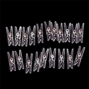 20Pcs Clear Plastic Clothes Pins,Clothes Line String Clips, Mini Clothes Pins, Photo Paper Peg Pins Craft Clips Laundry Storage and Organization Storage and Organization(2.5cm