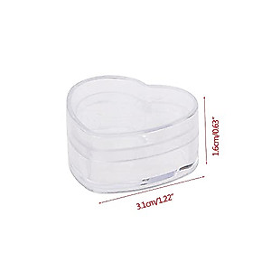PZRT 6pcs Diamond Painting Wax Storage Case Transparent PS Plastic Heart Shaped Glue Clay Organizer