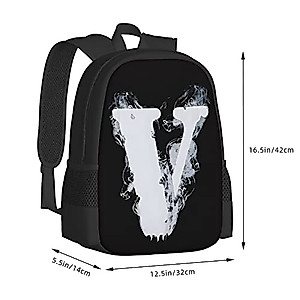 Kaeosroa Big V Backpack For Men Women Hip Hop Trend Laptop Backpacks School Bag Bookbag Outdoor Travel Sport Bag Boys Girls