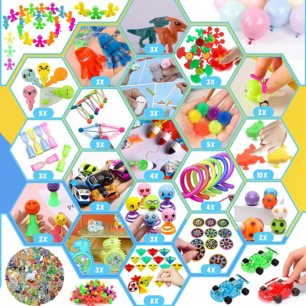 Kifisa 1048 PCS Party Favors for Kids, Fidget Toys Pack,Birthday Gift Toys, Stocking Stuffers, Sensory Toys,Treasure Box, Goodie Bag Stuffers, Carnival Prizes Bulk, Pinata Filler Toys for