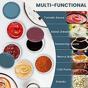 LELE LIFE 8Pcs Leakproof Salad Dressing Container to Go, 1.7oz and 2.5oz Condiment Containers with Screw Lids, Small Dipping Sauce Cups for Lunch Box, Dishwasher Safe