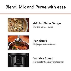 KitchenAid Cordless Variable Speed Hand Blender with Chopper and Whisk Attachment - KHBBV83